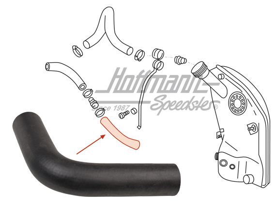 Oil hose, oil tank/engine, Porsche 911, | 93010739409 | 530-0553