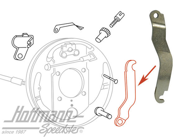 Lever, hand-brake cable, Bus T1/T2, 55-7 | 211609614B | 089-2675-12