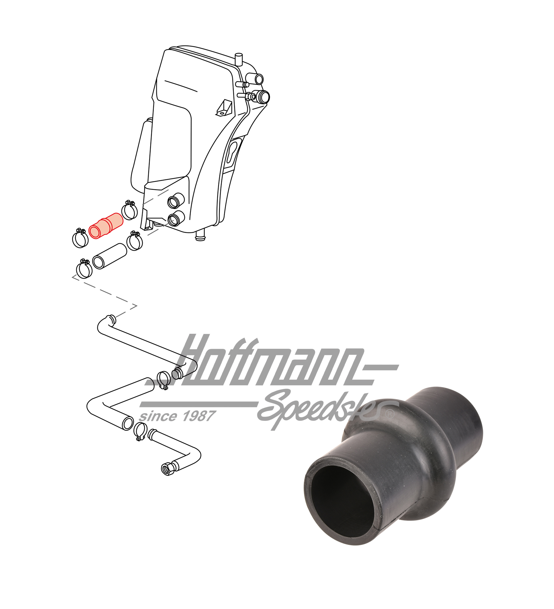 Oil hose, oil tank, bottom connection, I | 96420713004 | 530-0549-60