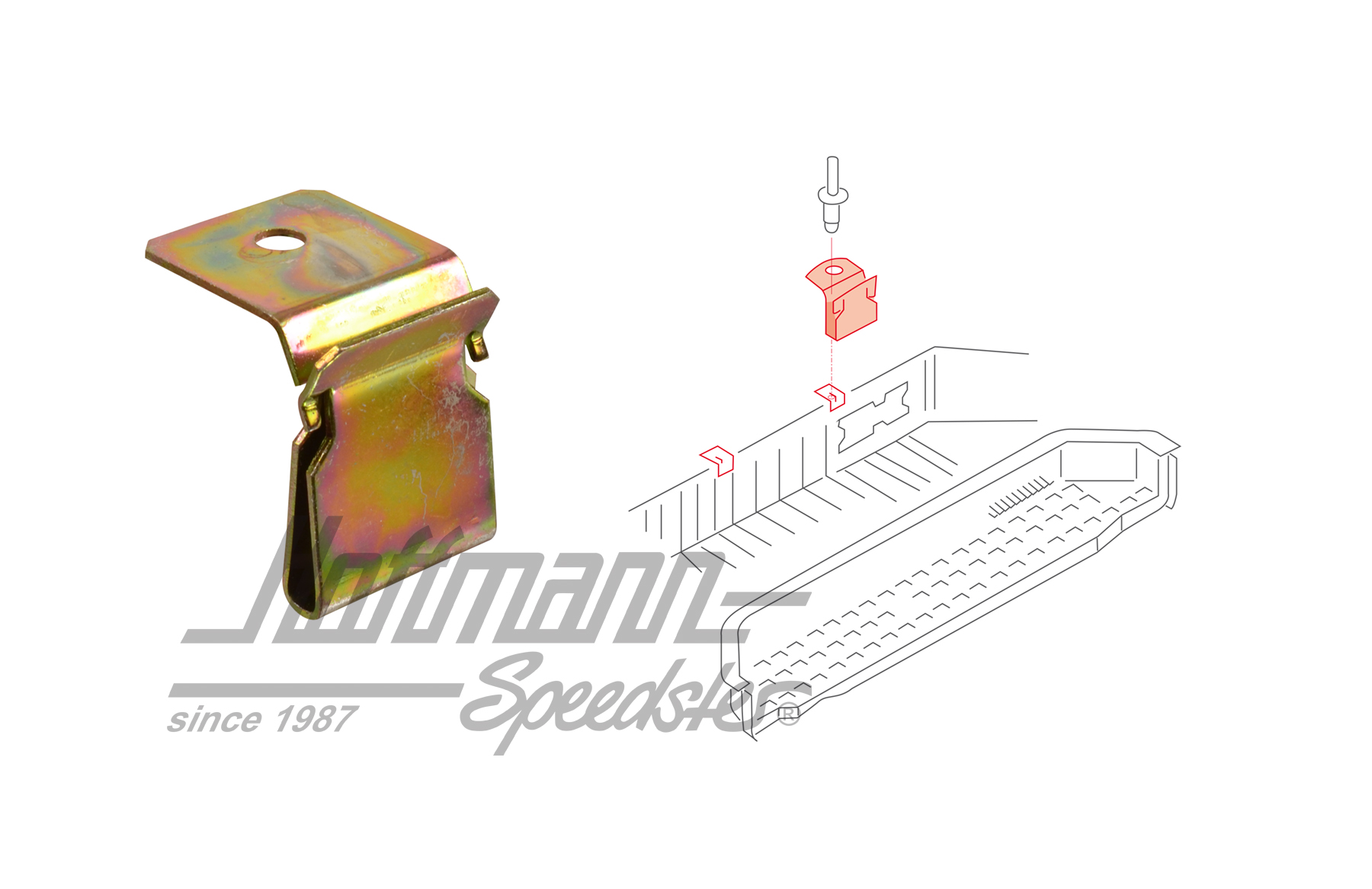 Clamp , side step, sliding door | 701863727 | 408-2884-34