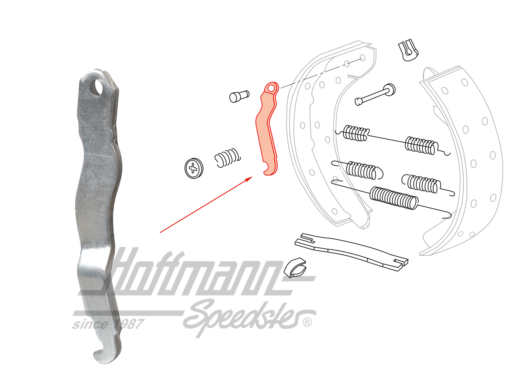 Lever, hand-brake-cable, Bus T2, 73-79, | 211609614F | 090-3198-02