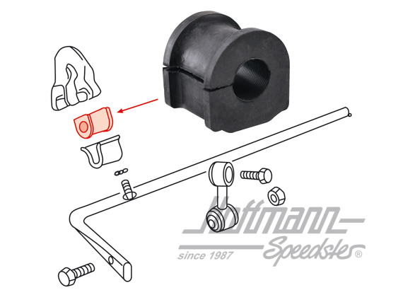Rubber mount, stabilizer, front/rear, 20 | 477411313C | 521-6100-20