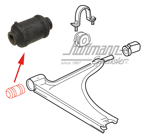 Rubber mount, transverse control arm, fr | 171407182D | 140-0605