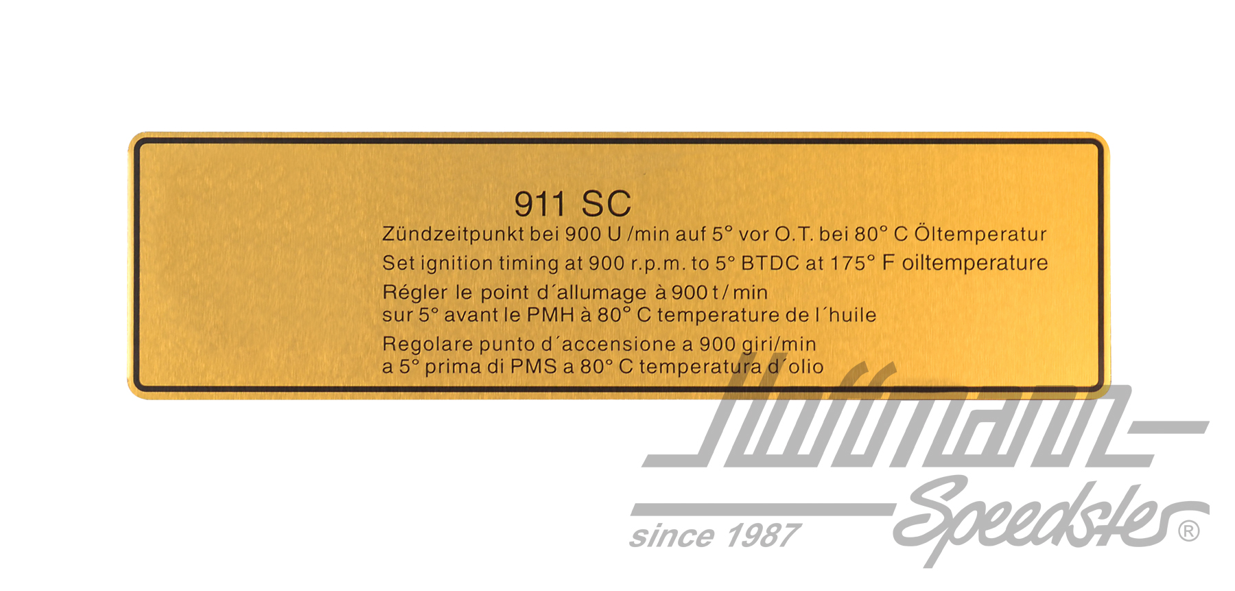 Sticker "Ignition point", 911 SC, 78-80 | 93000651000 | 580-8074