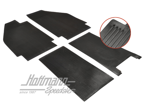 Rubber mat set, floor panel, -55, black | 020-5459
