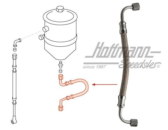 Oil line, engine/filter housing, 356/912 | 53907826 | 505-1040-36