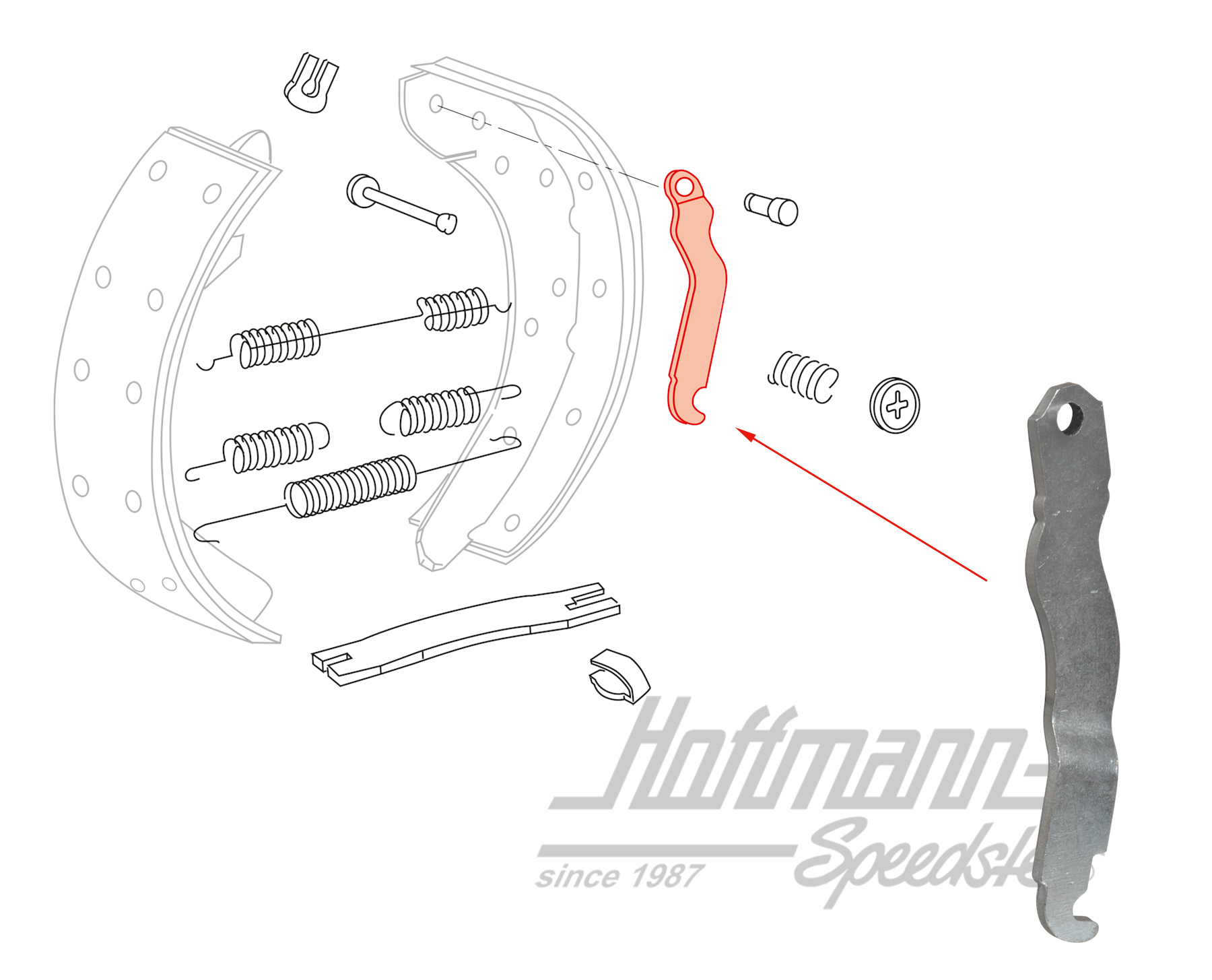 Lever, hand-brake-cable, Bus T2, 73-79, | 211609613F | 090-3198-01