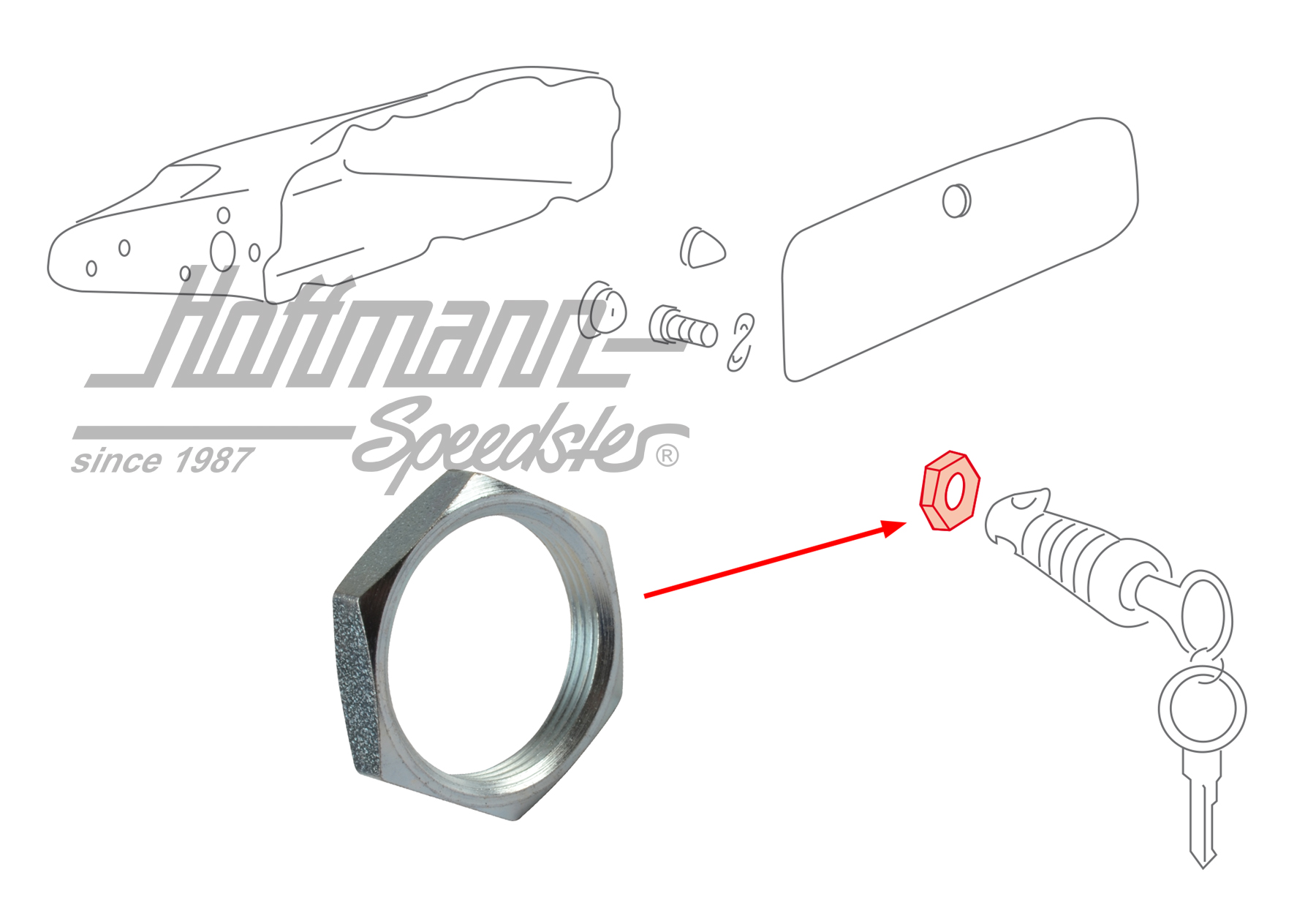 Nut, glove box lock | 111857140 | 020-2479-33