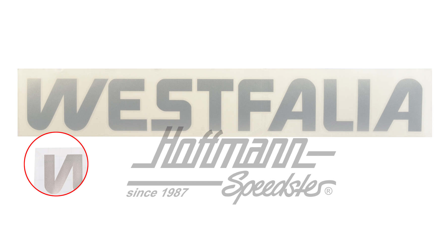Sticker, Westfalia, Bus T3, silver | 255070732SI | 370-3854-65