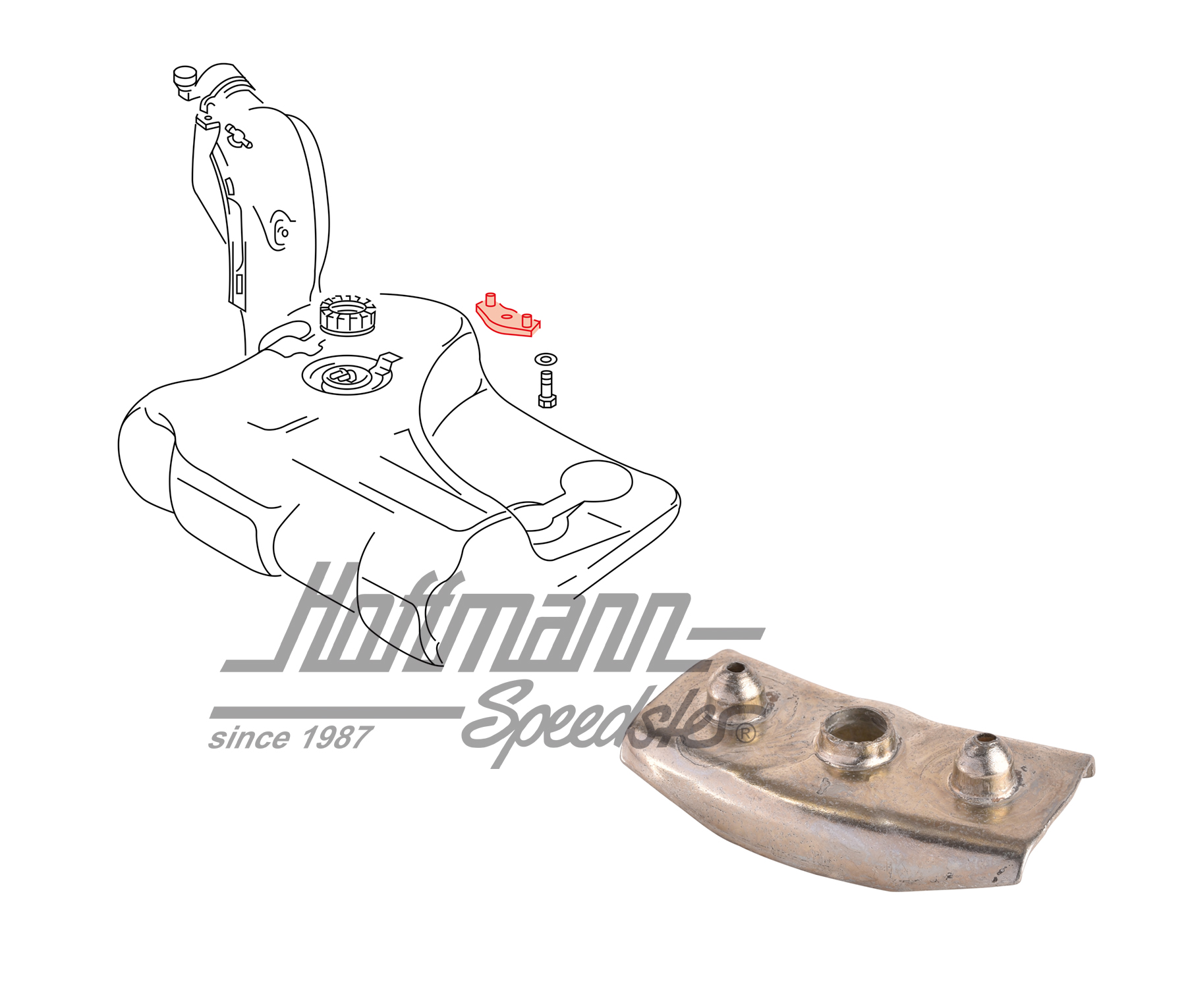 Retainer, clamping band s, fuel tank, Golf 2/3, NOS | 202-2030