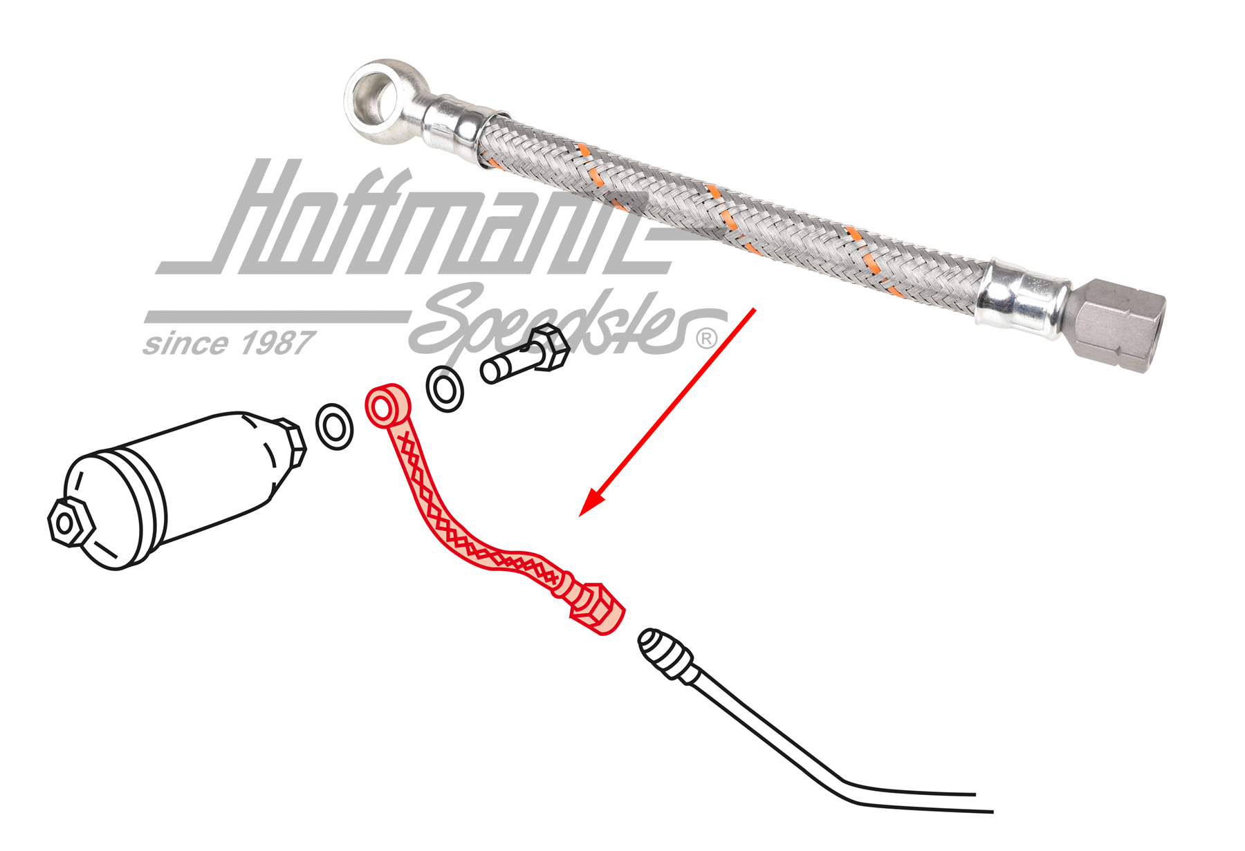 Pipe, flow pipe/fuel filter, GTI | 171201218D | 110-2370-20