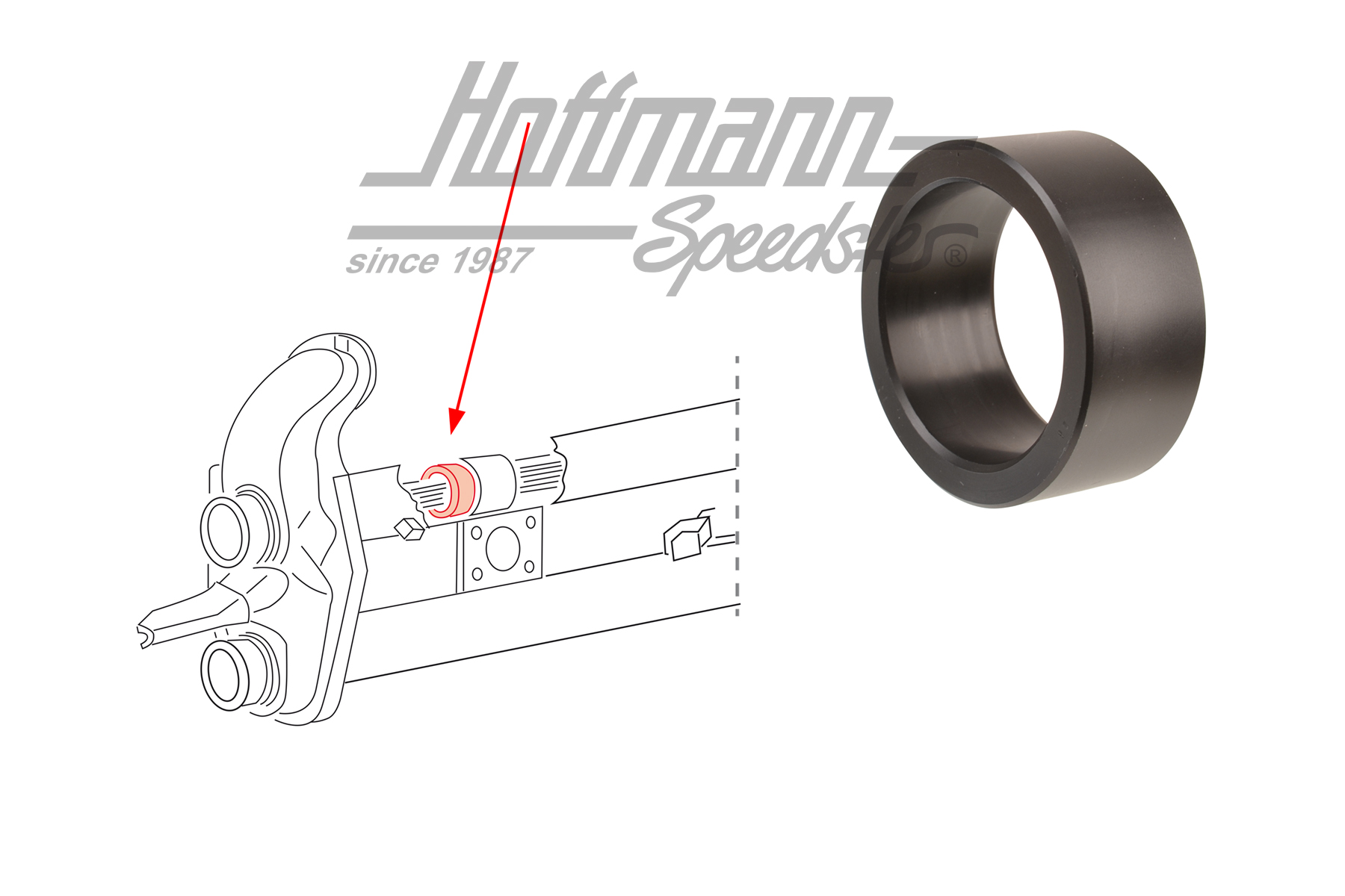 Sleeve, front axle beam, inner, Bus T2 | 211401321 | 090-0022-10