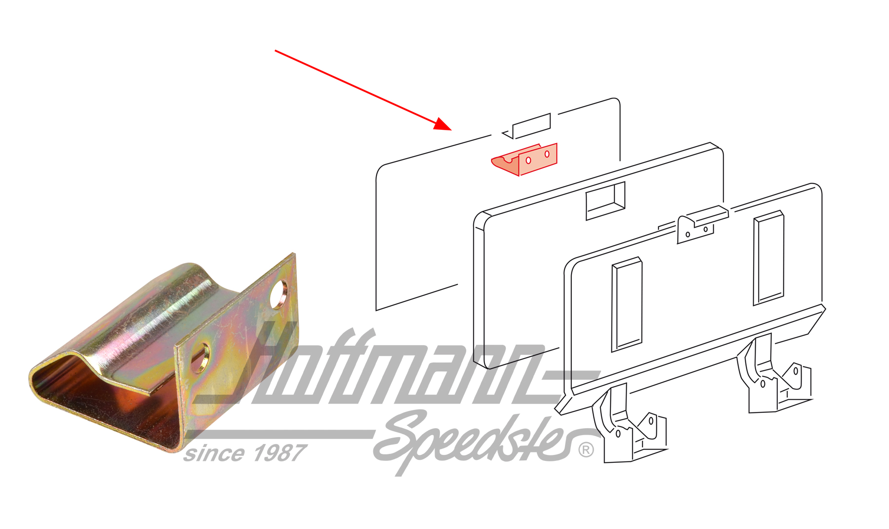 Clamp, engine lid, Bus T3 | 251813867 | 370-3298-20